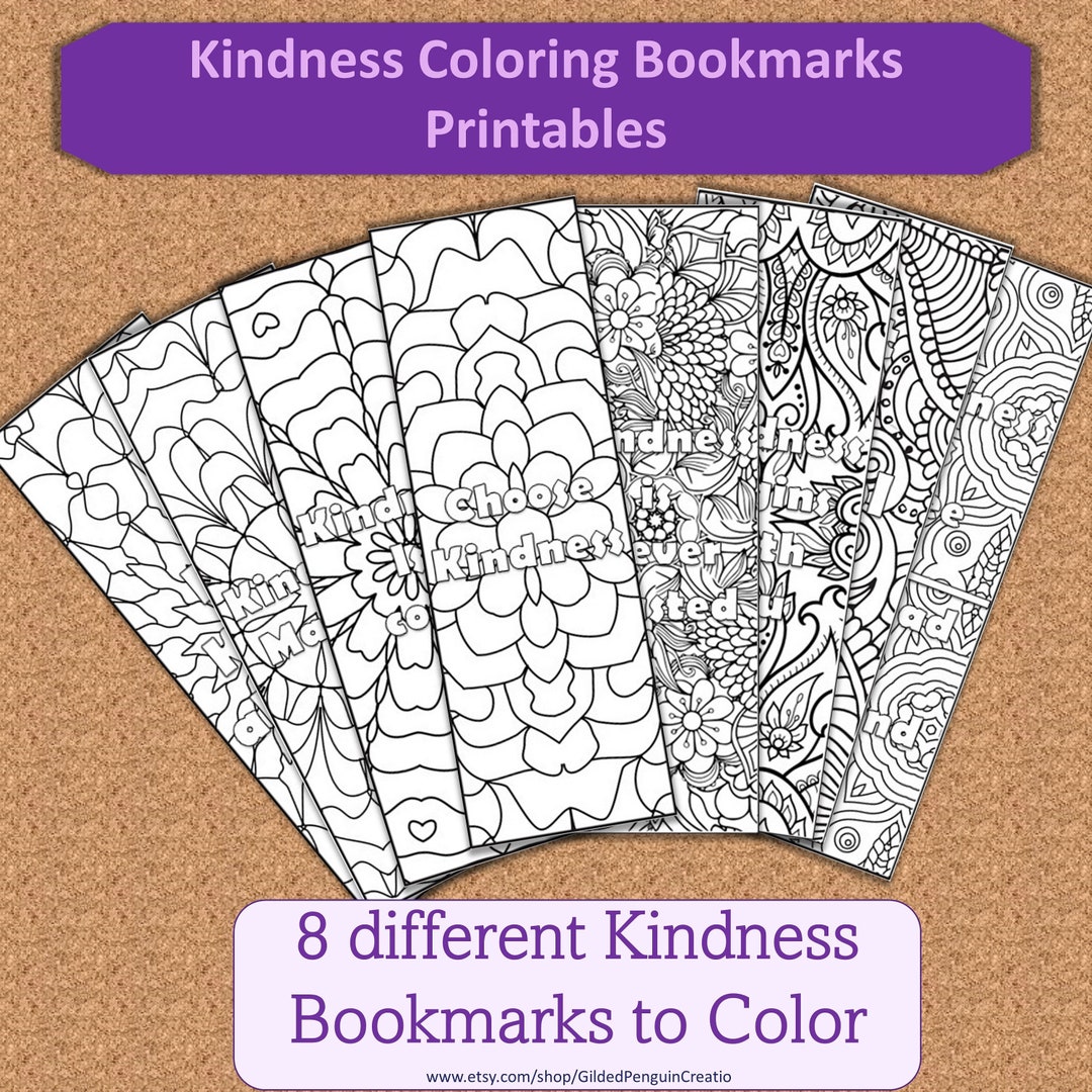 Kindness Coloring Bookmarks: Mandala Style (digital Download) - Etsy