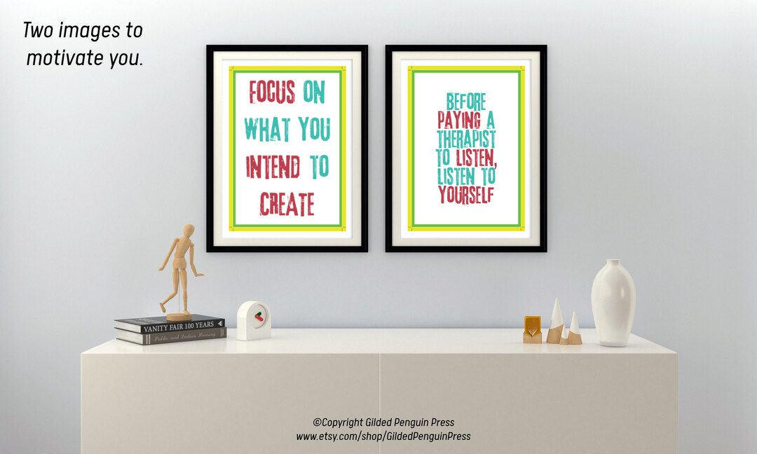 Printable Motivational Wall Art Listen to Yourself Focus on What You ...