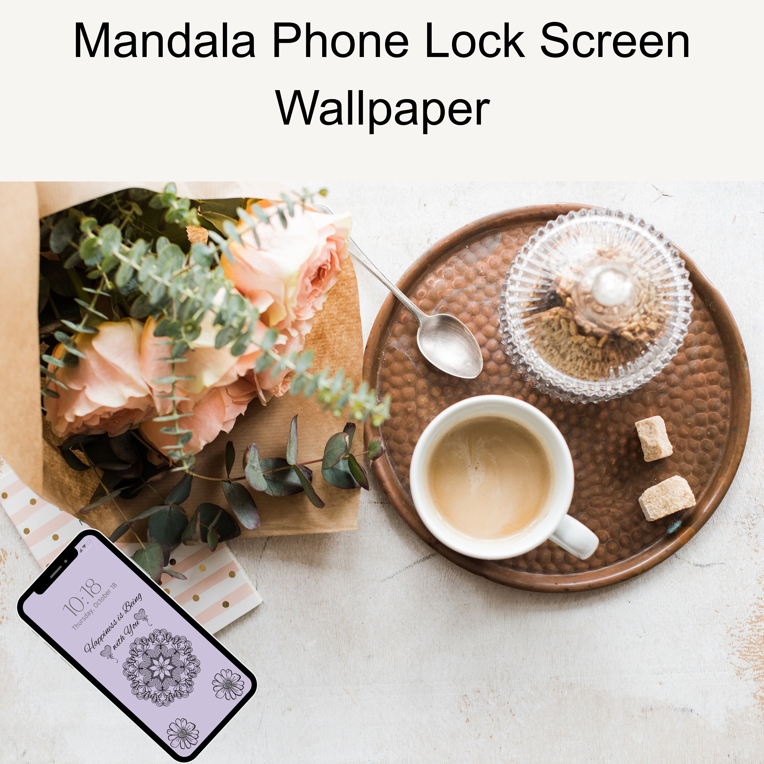 Mandala Phone Lock Screen Wallpaper for iPhone or Android - Etsy
