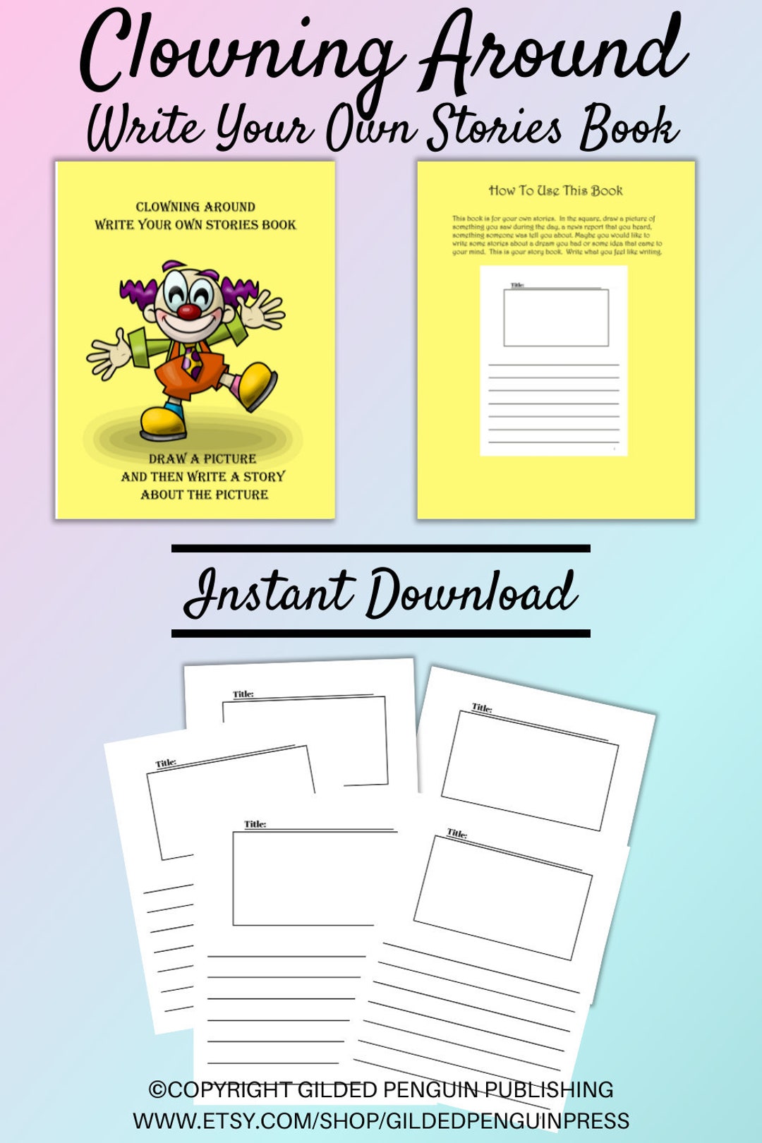 Second Grade & Older Creative Writing Clowning Around Write Your Own ...