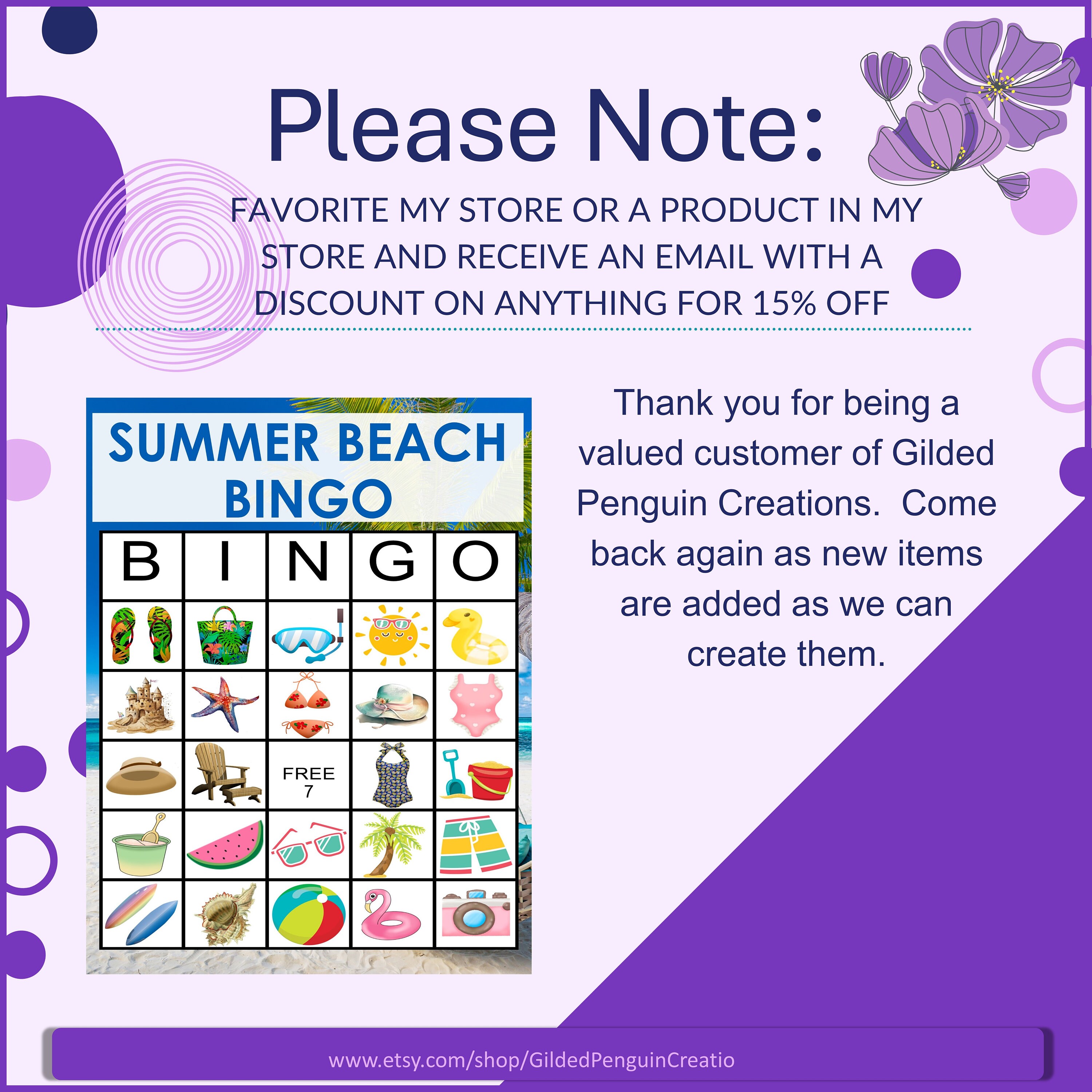 Summer Beach Bingo Printable 30 Unique 5X5 Bingo Cards, Calling Card ...