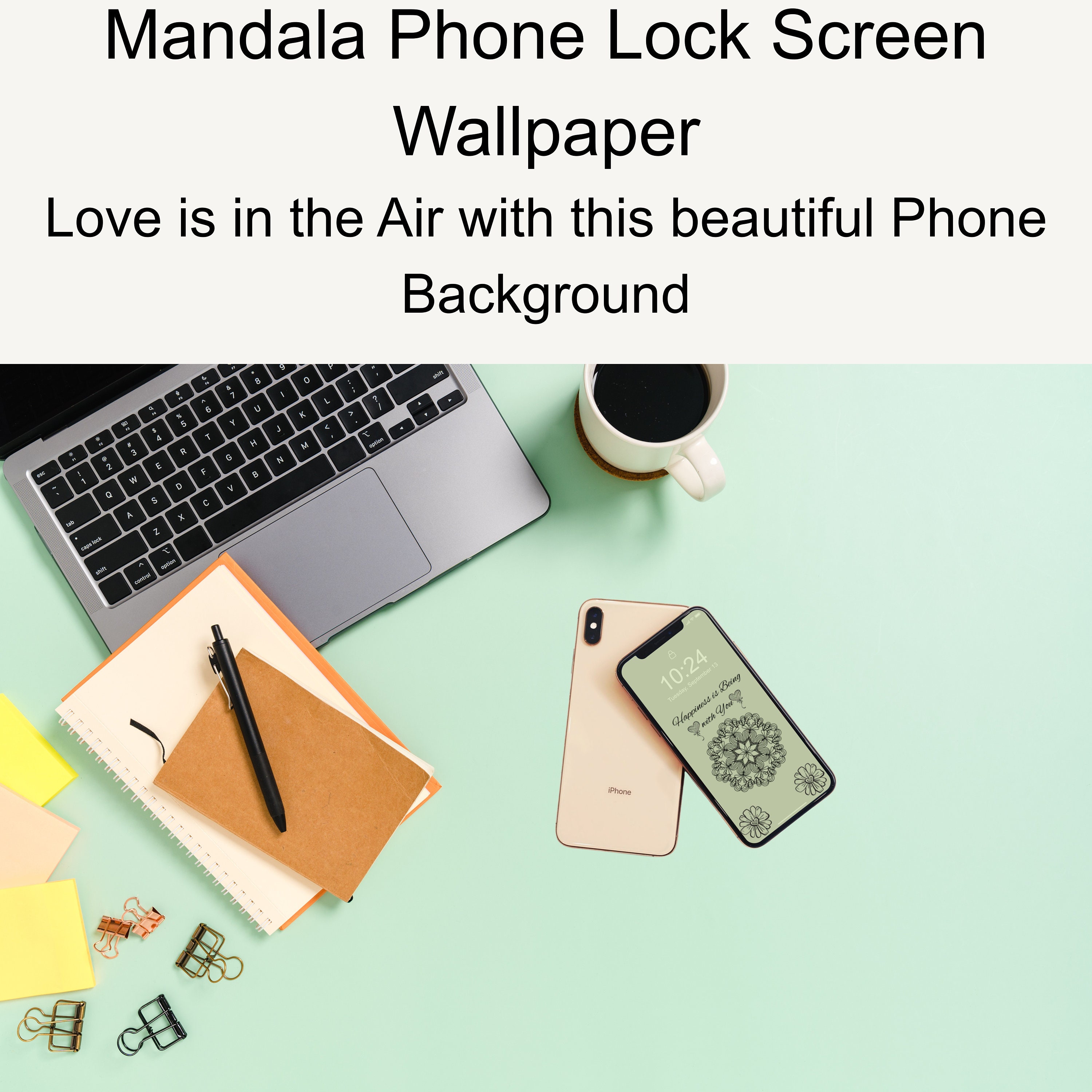 Mandala Phone Lock Screen Wallpaper for iPhone or Android - Etsy