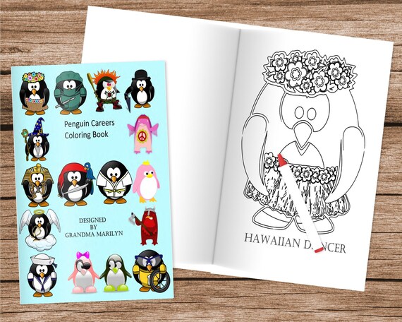Penguin Careers Coloring Book Antarctica Animal Stress Relief - Etsy