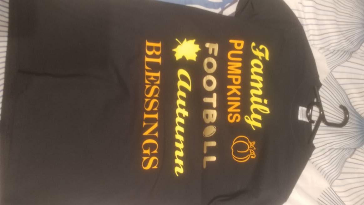 Family, Pumpkins, Football, Autumn , Blessing. Fall HTV Ladies T-shirt ...