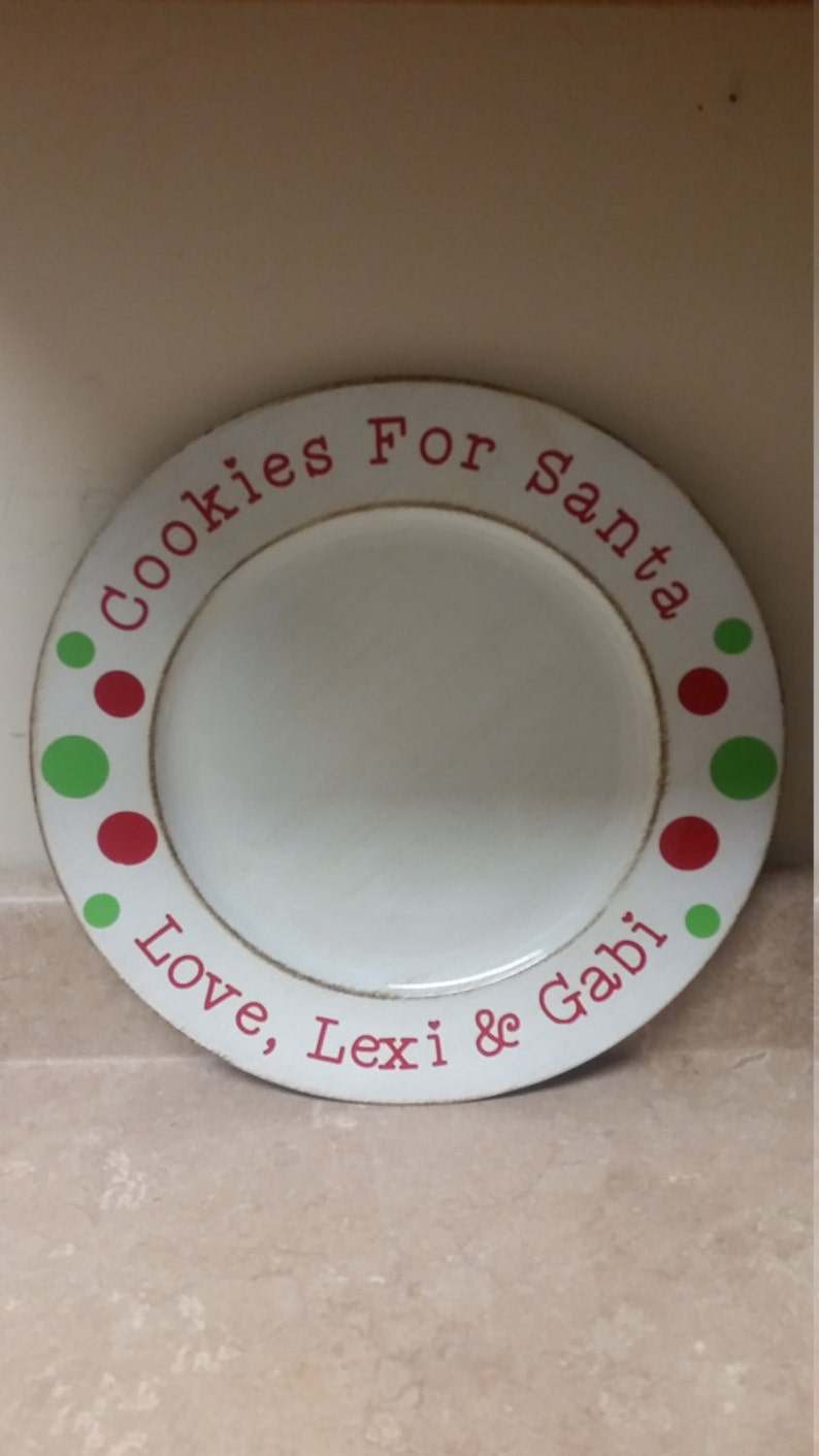 Cookies for Santa Vinyl Charger Plate - Etsy
