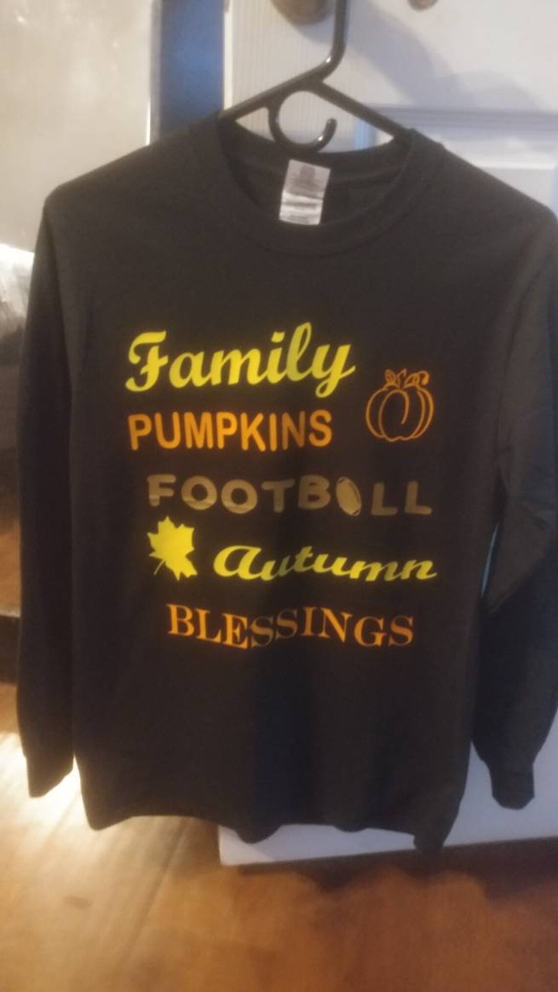 Family, Pumpkins, Football, Autumn , Blessing. Fall HTV Ladies T-shirt ...