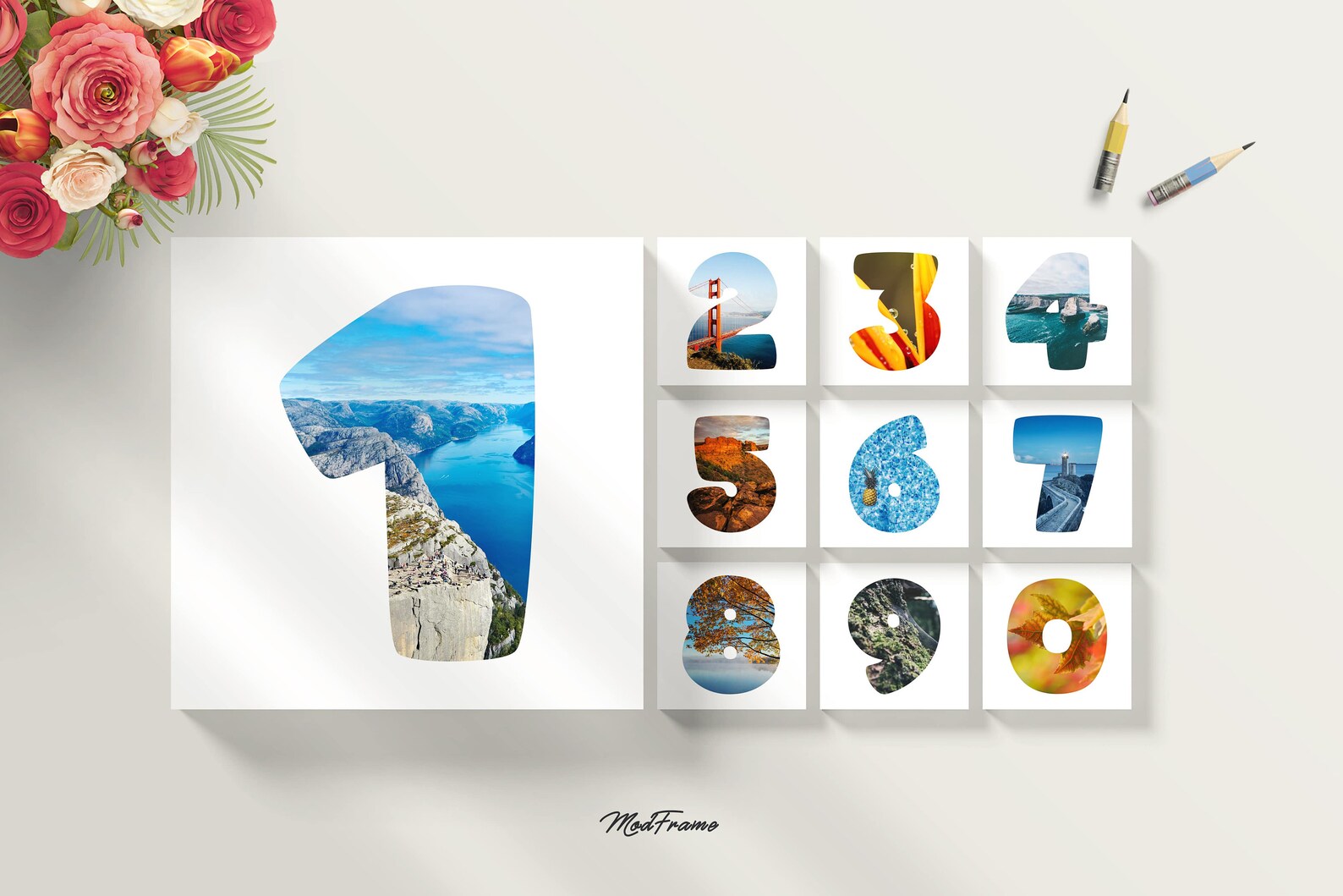 Numbers Photo Collage Number Collage Photo Collage | Etsy