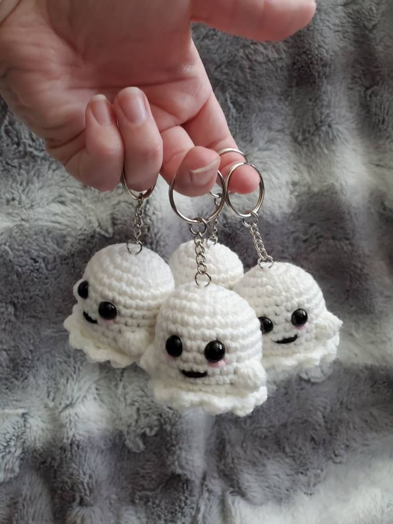Kawaii Ghost Keychain Halloween Ghost Plush Key Chain - Etsy