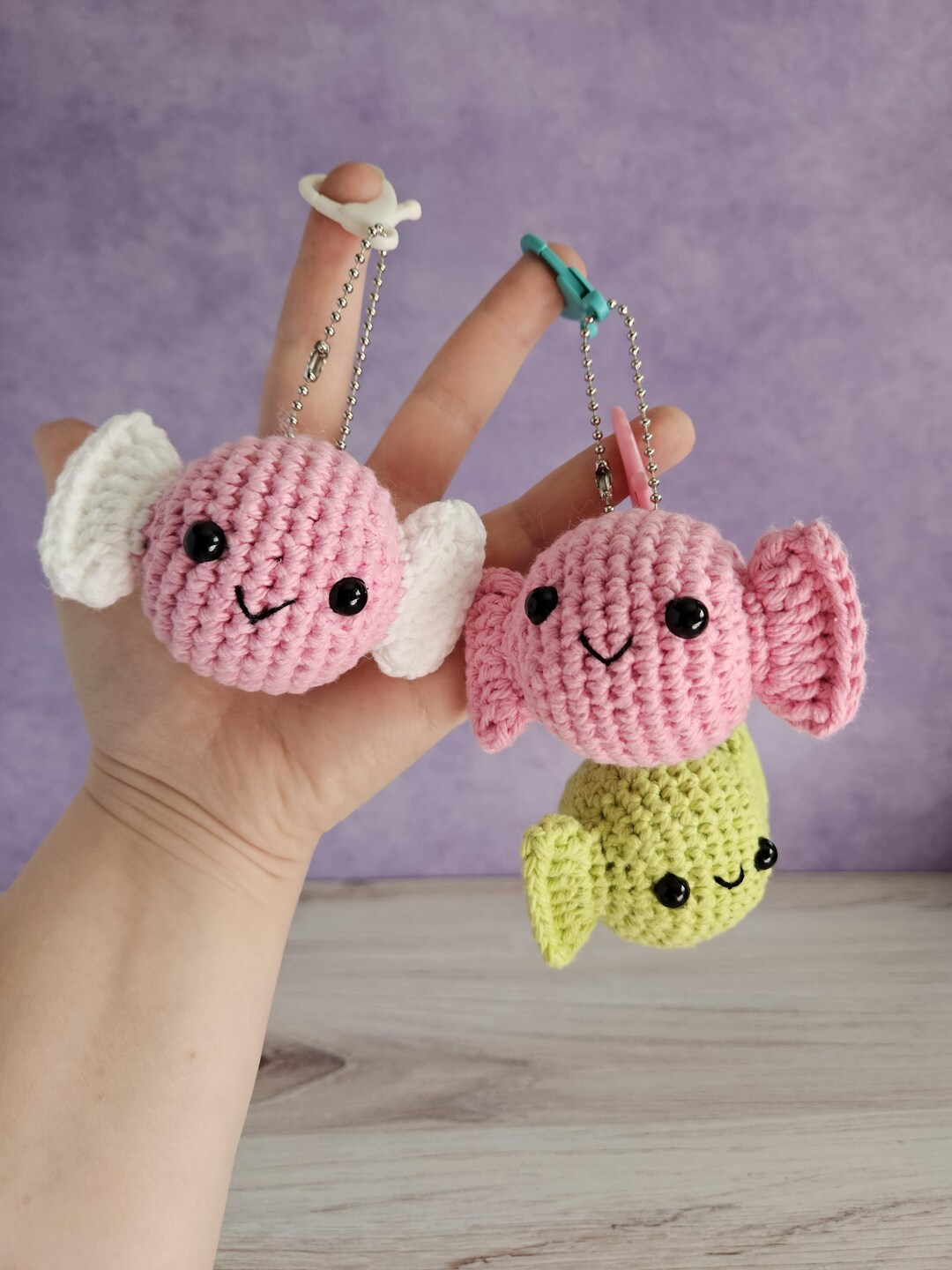 Cute Candy Key Chain // Candy Amigurumi Key Chain - Etsy