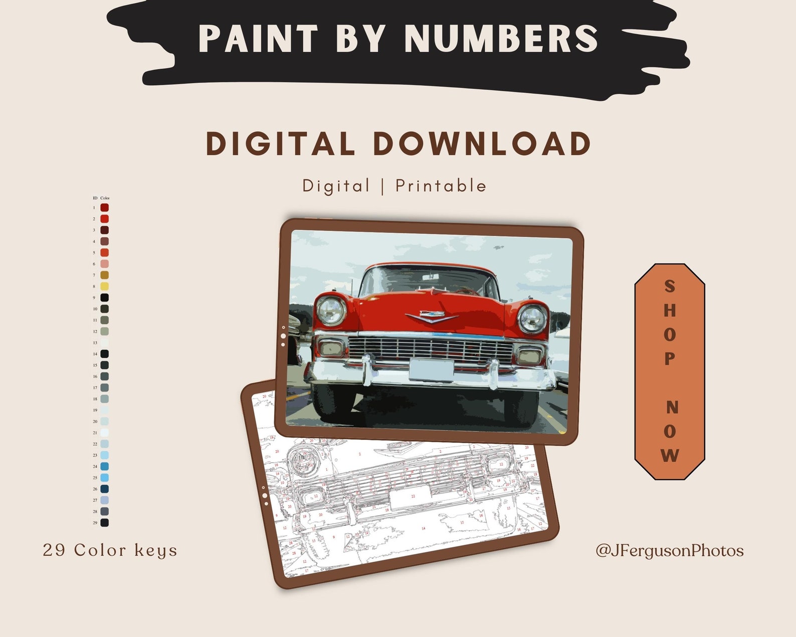 Red Chevy Antique Car With Retro Styling and Luxury Appeal, Vehicle ...