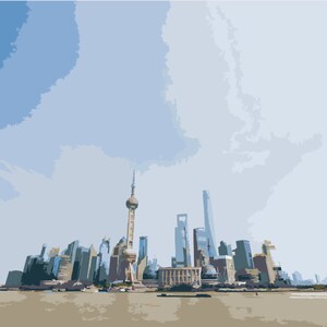 Shanghai's Majestic Urban Skyline and Towering Skyscrapers at Sea ...