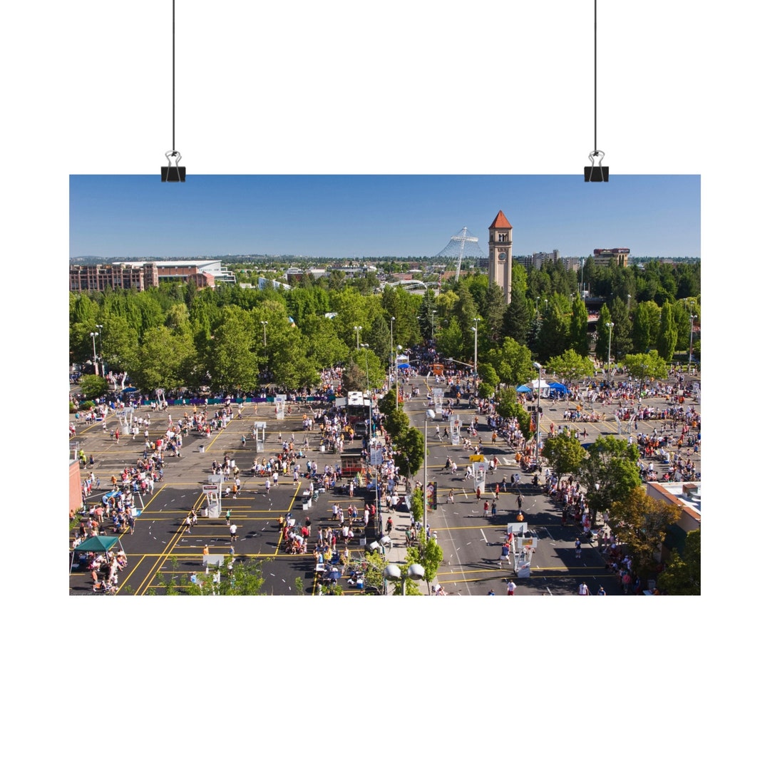 Large Crowd and Trees at Annual Hoopfest Event Wall Poster, Spokane ...