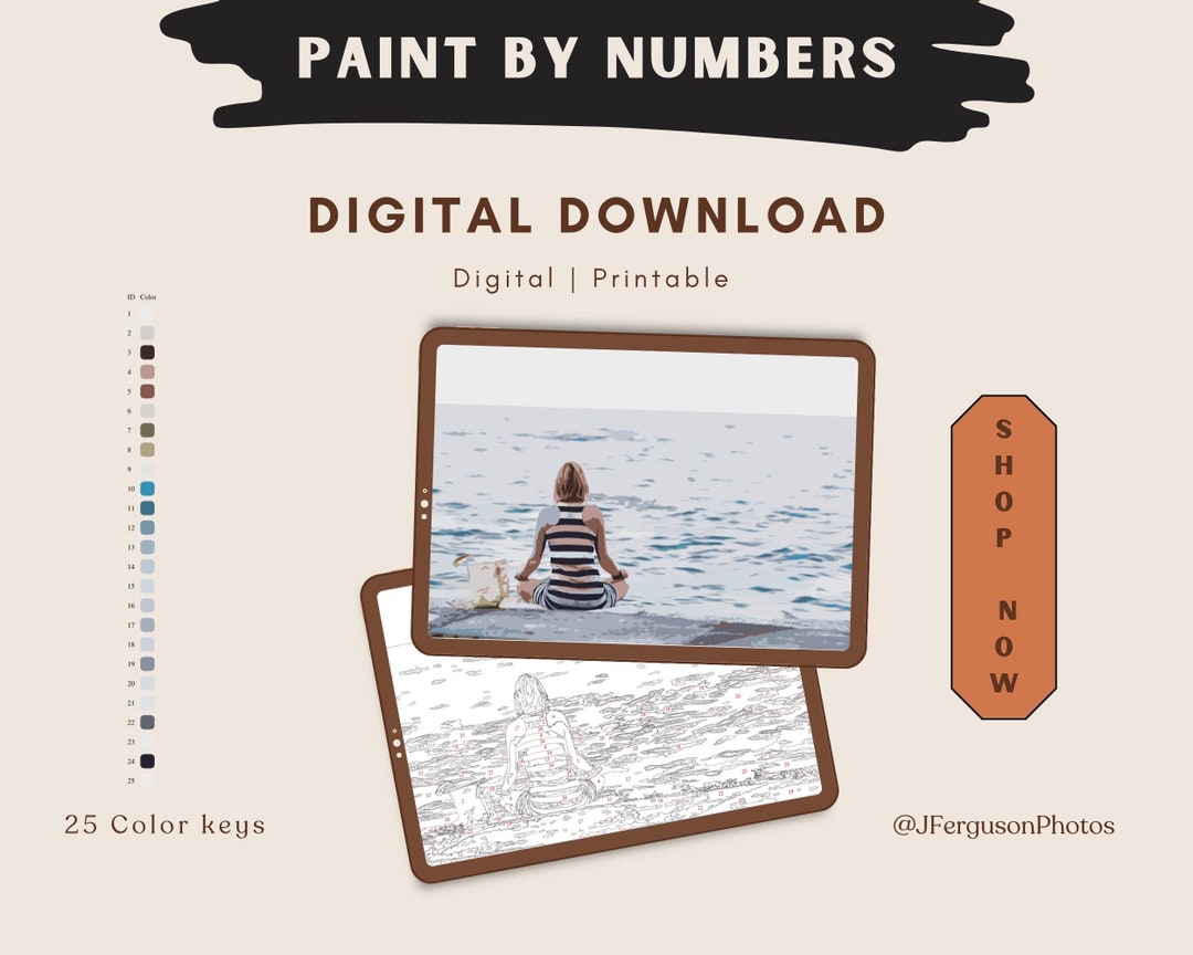 Paint by Numbers Digital Download Kit / Relaxing Vacation by the Sea ...