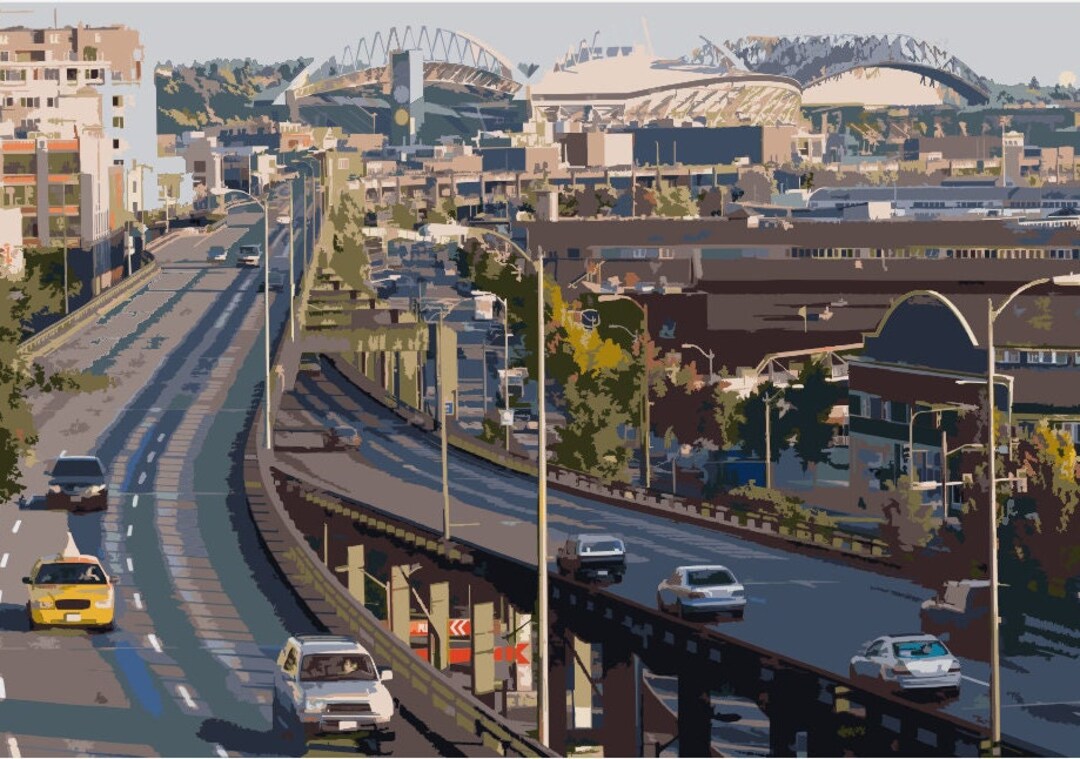 Seattle's Metropolitan Transportation and Urban Life/ Cityscape ...