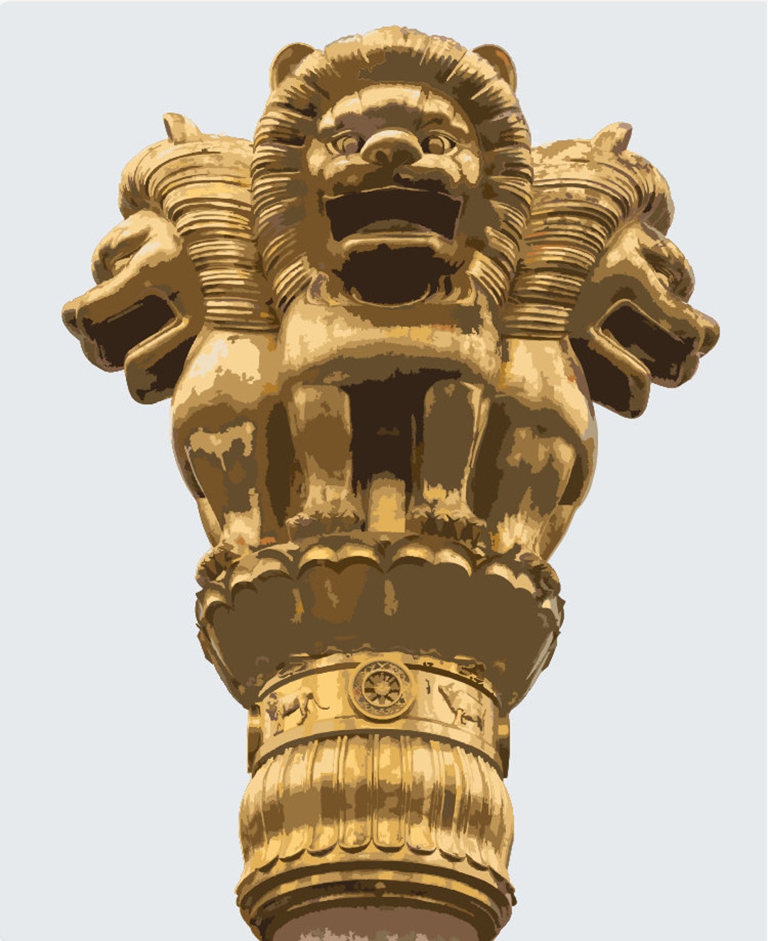 Gold Statue of Ancient History's Ashoka Pillar in Shanghai, China ...