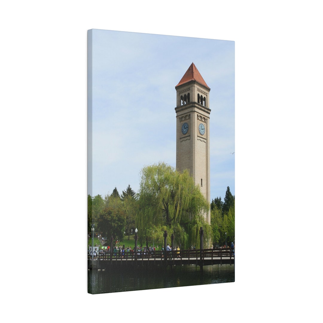 Spokane River in Riverfront Park With Clock Tower, Landmark, Washington ...