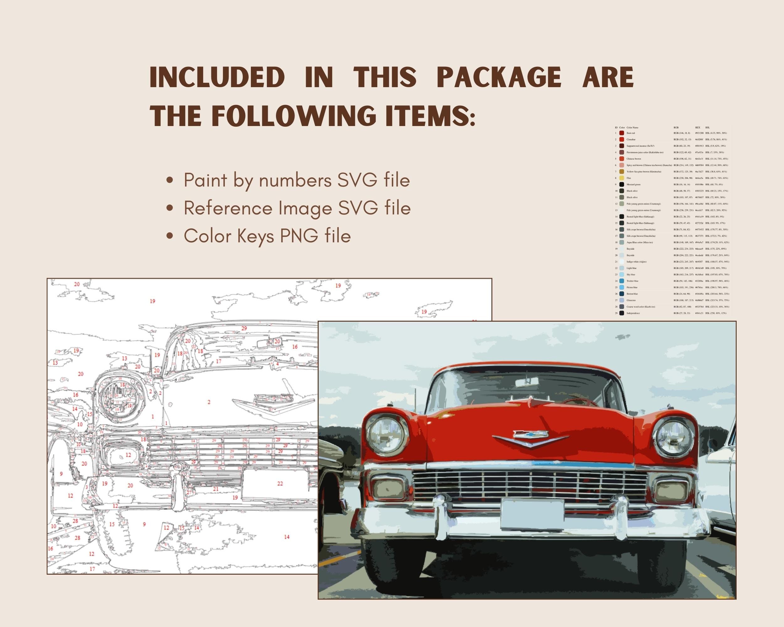 Red Chevy Antique Car With Retro Styling and Luxury Appeal, Vehicle ...