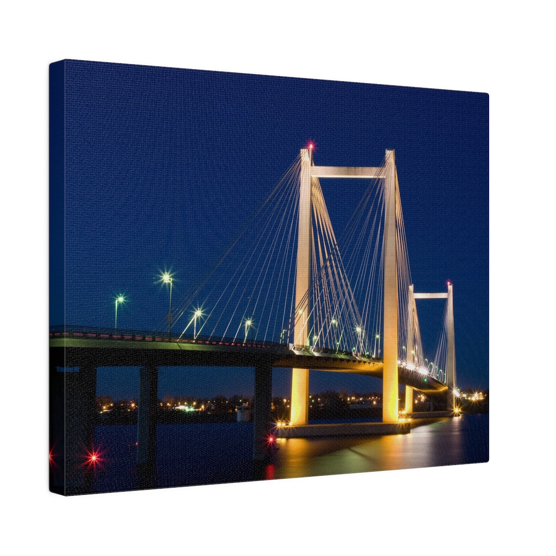 Breathtaking Pasco Bridge at Night Over Tranquil Water, Cityscape ...