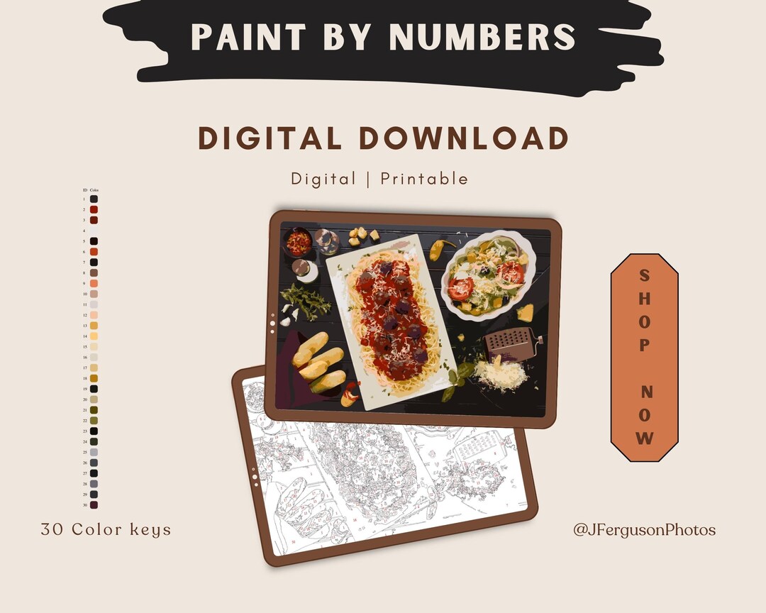 Paint by Numbers Digital Download Kit / Fresh and Healthy High Angle ...