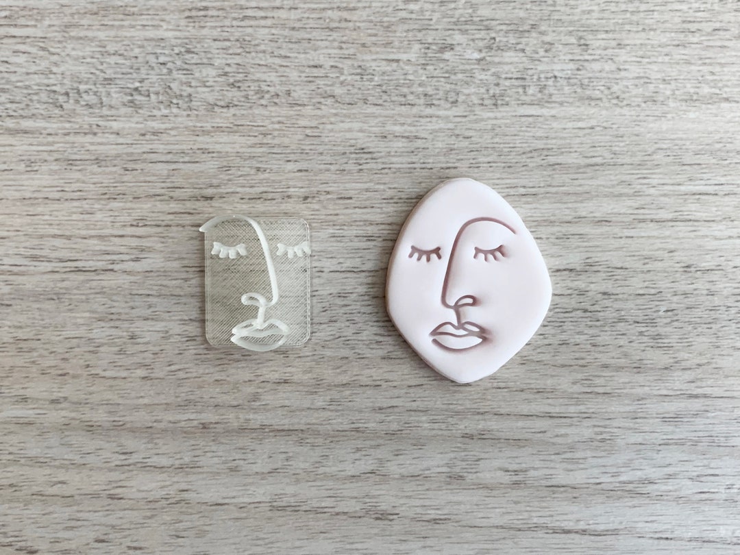 Abstract Face 6 Embosser, Stamp for Fondant, Polymer Clay, Cookies ...