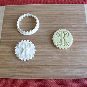 Vine Monogram Cookie Cutter Single Letter Cookie Cutter Initial Fondant ...