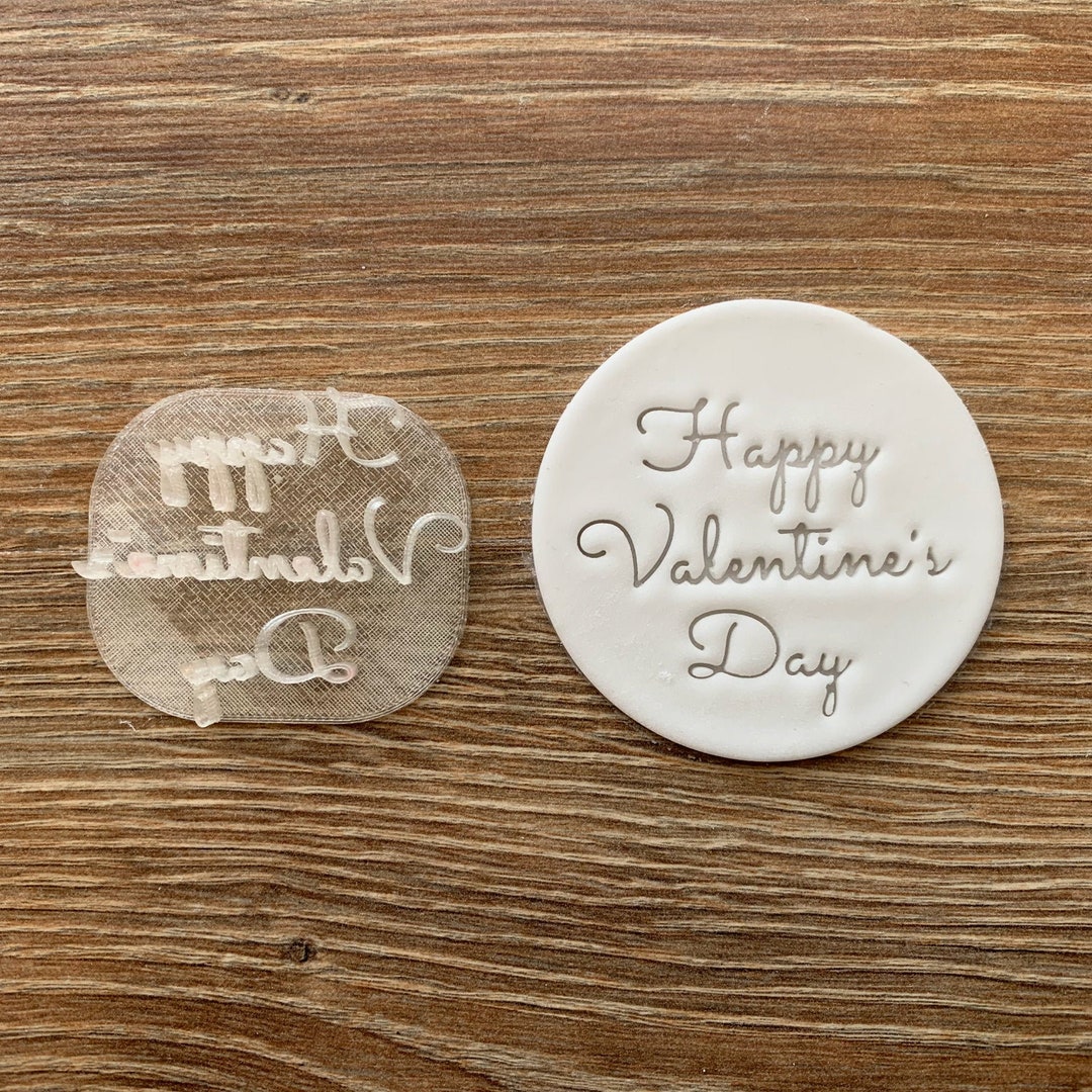 Happy Valentine's Day Embosser Stamp With Handle | Fondant Icing ...