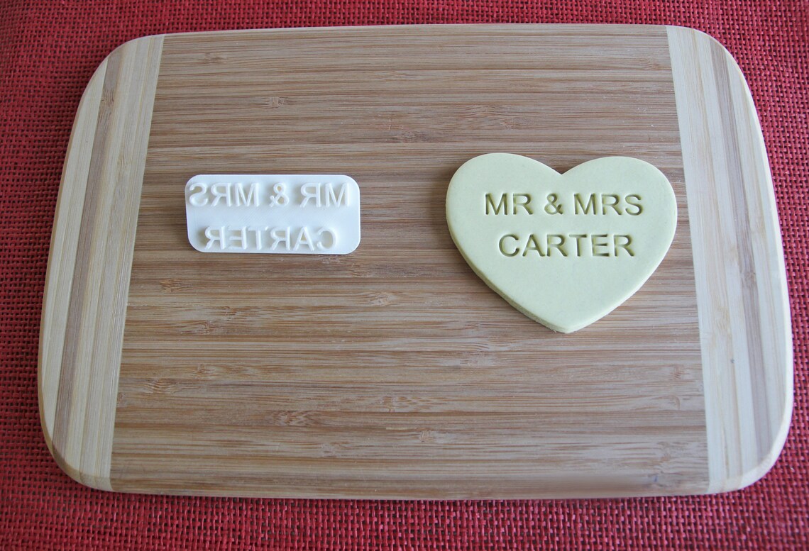 Custom Mr and Mrs Wedding Cookie STAMP Embosser With Handle ...