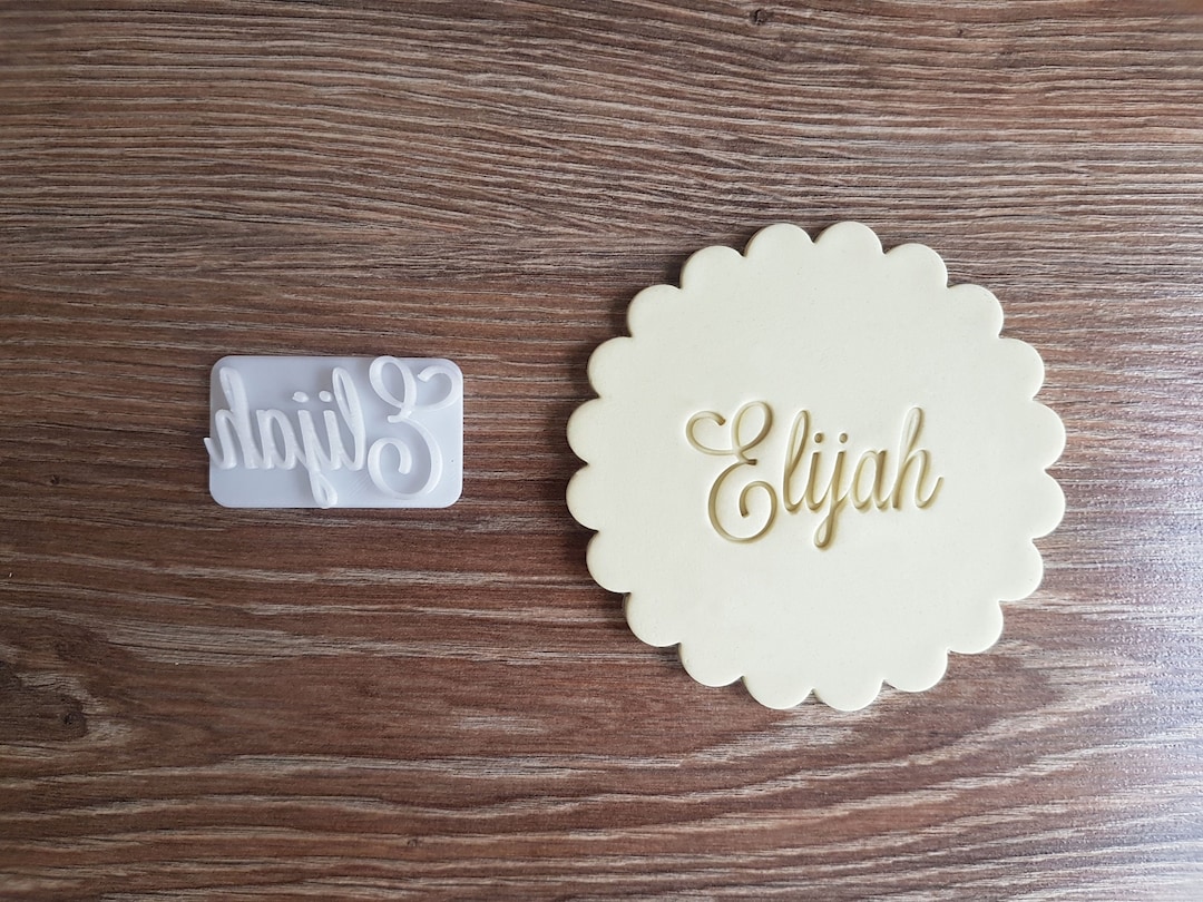 Custom Name Fondant Embosser or Cookie Stamp With Handle Icing Frosting ...