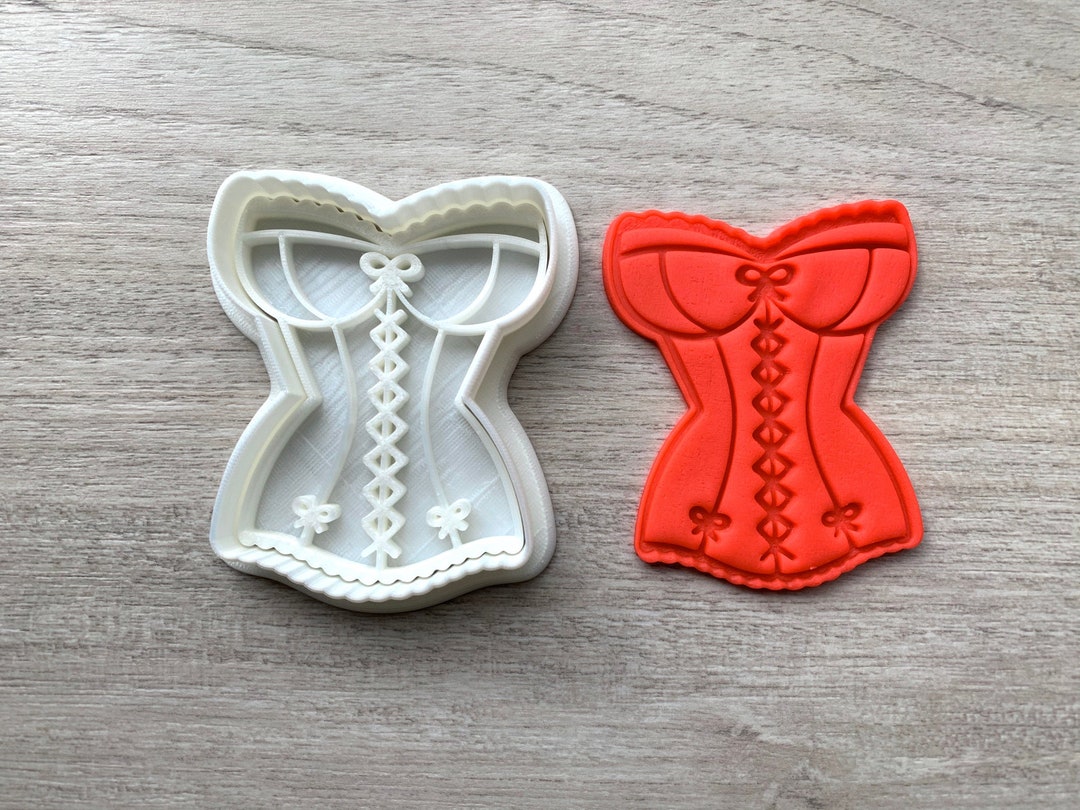 Corset Cookie Cutter Set, Lingerie Fondant Stamp & Embosser - Etsy