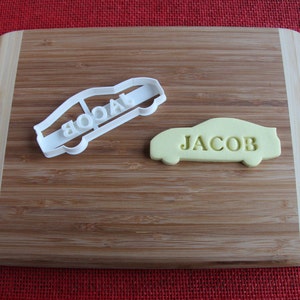 CUSTOM CAR Shaped Cookie Cutter Personalized Biscuit Stamp Cake Topper ...