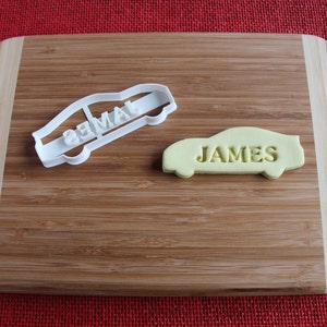 CUSTOM CAR Shaped Cookie Cutter Personalized Biscuit Stamp Cake Topper ...