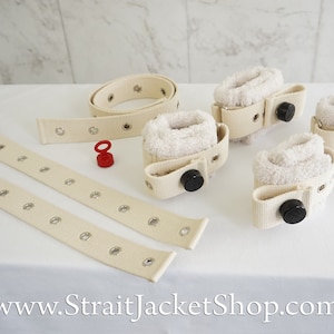 Set of 4 SOFT PADDED FLEECE Wrist and Ankle Cuffs Restraints With ...