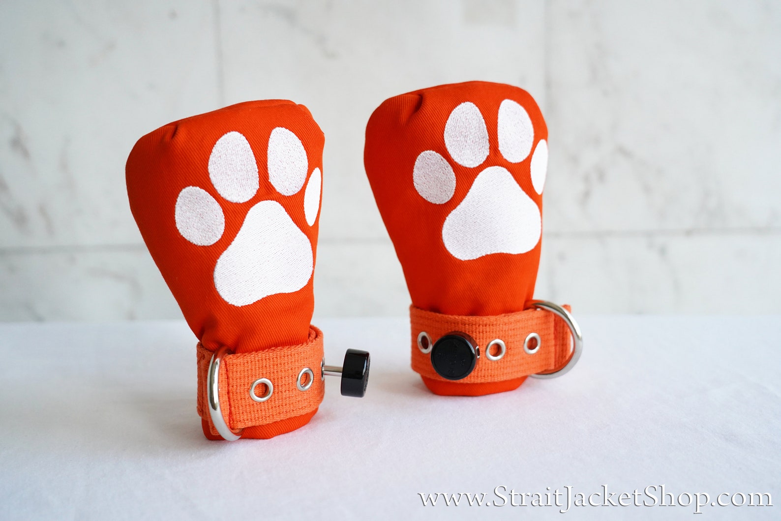 P.A.W.S. Orange Safety Mittens Bondage Soft Padded Mittens - Etsy