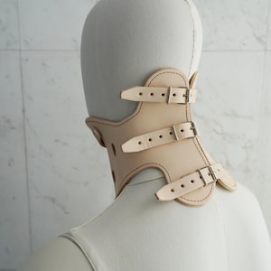 Leather Orthopedic Esque Posture Collar Neck Brace Orthosis Stiff Neck ...