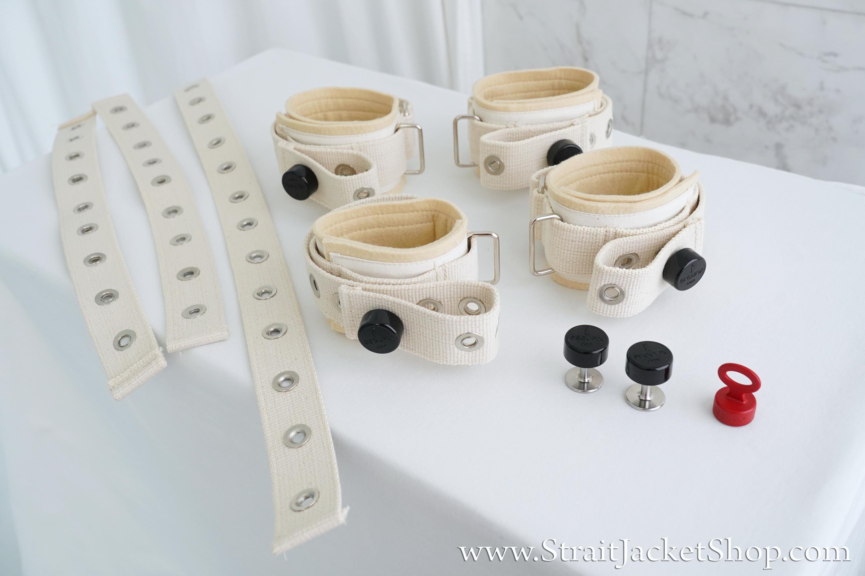 Set of Wrist and Ankle Cuffs Restraints With Segufix Locks / Asylum ...