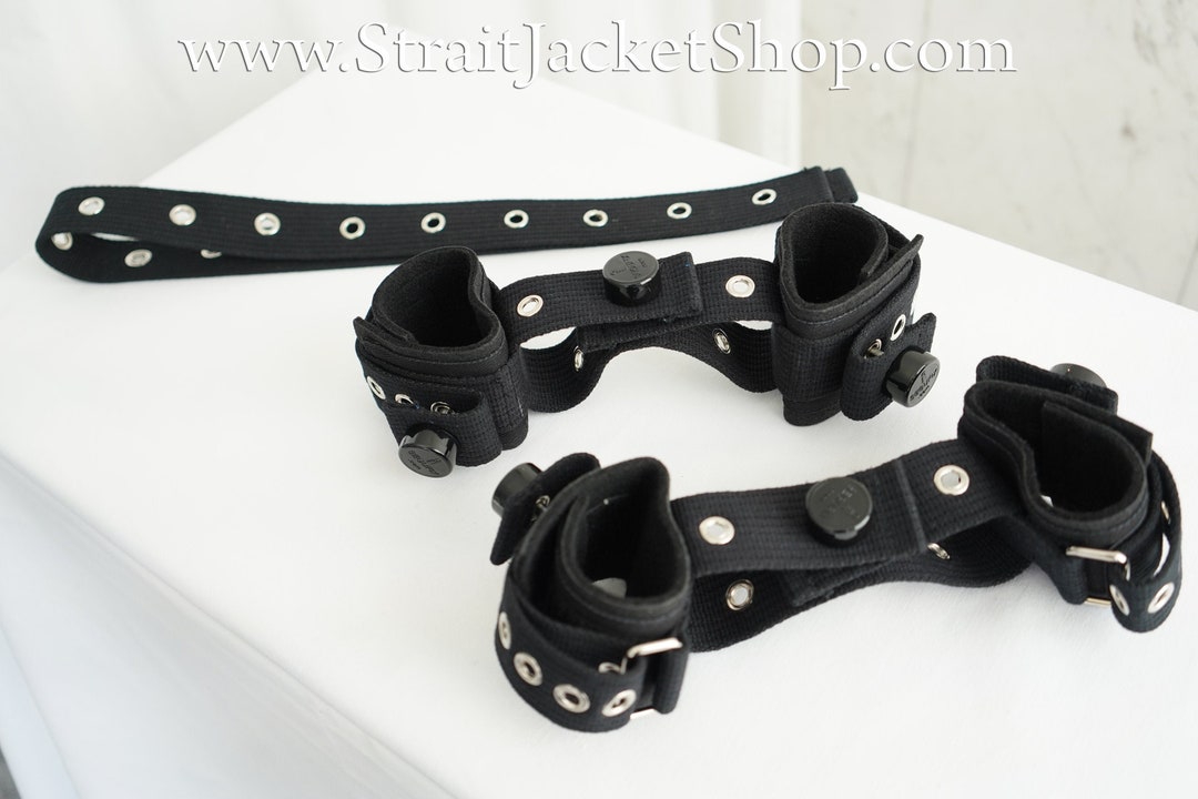 Set of Black Wrist and Ankle Cuffs Restraints With Segufix Locks ...