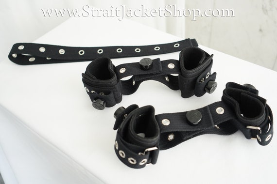 Set of Black Wrist and Ankle Cuffs Restraints With Segufix - Etsy