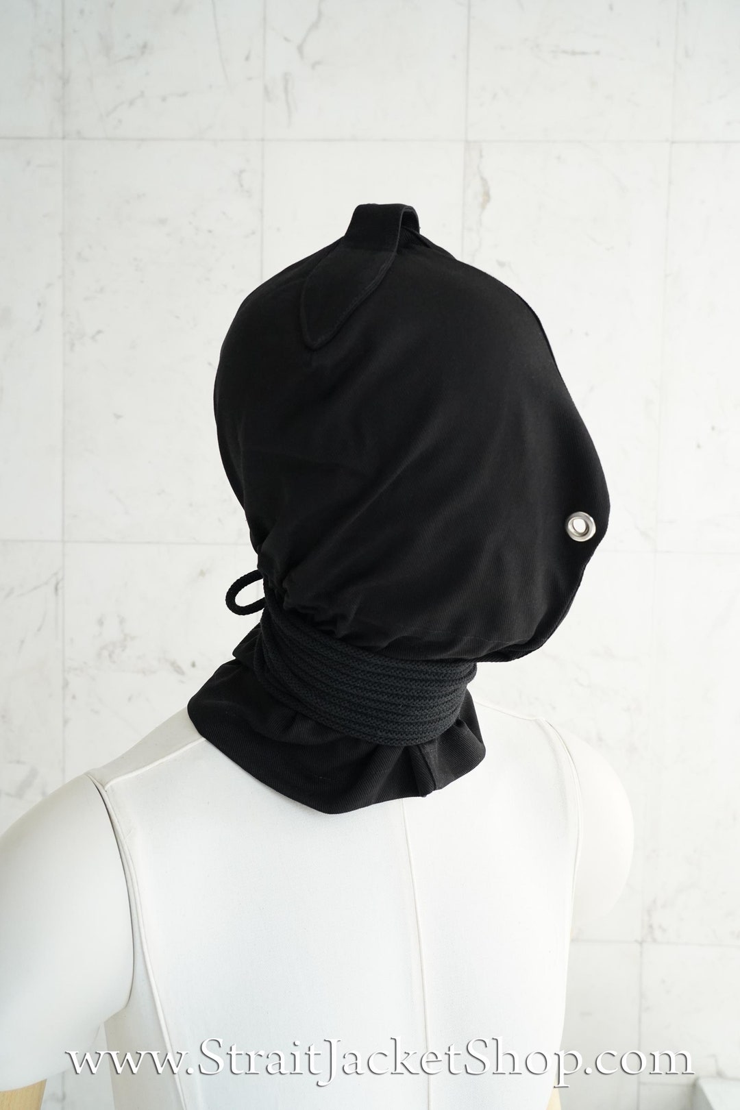 Black Bondage Hood - Straitjacket Heavy Duty Mask - Etsy