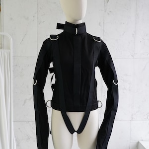 Black Straitjacket Costume - Fully Functional Straitjacket With Sides ...