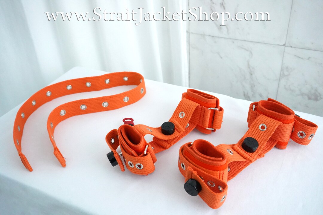 Set of Orange Wrist and Ankle Cuffs Restraints With Segufix Locks ...
