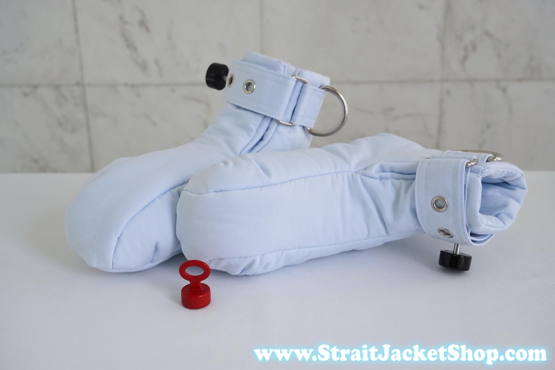Blue Restraining Booties - Soft Padded Booties for Pupils / ABDL ...