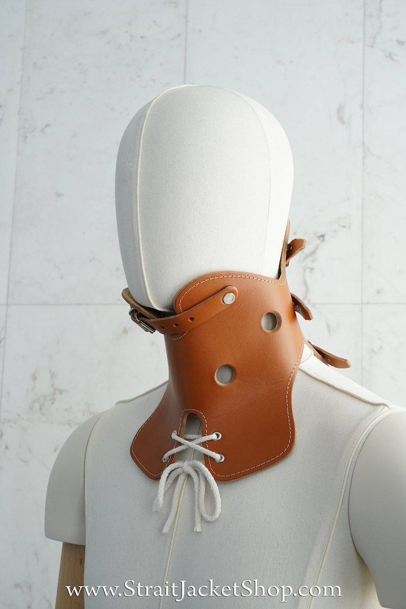 Black Leather Orthopedic Esque Posture Collar Neck Brace Orthosis Stiff ...