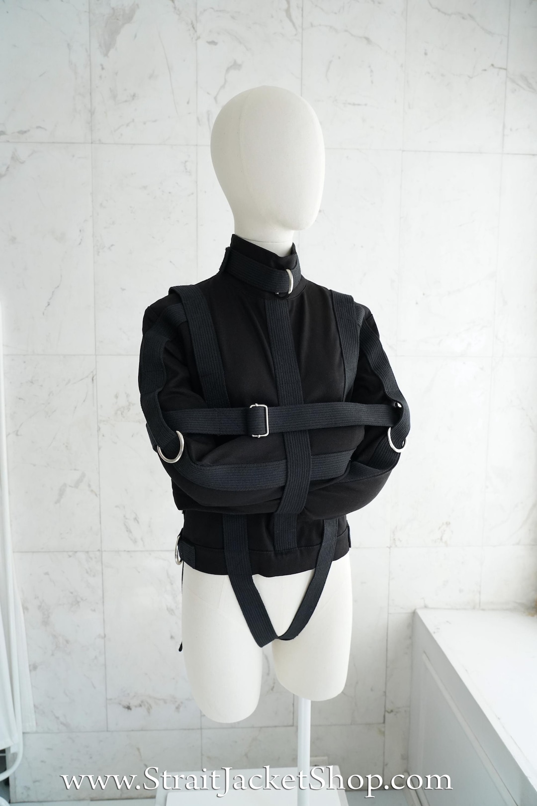 Black Straitjacket Costume - Fully Functional Straitjacket With Sides ...