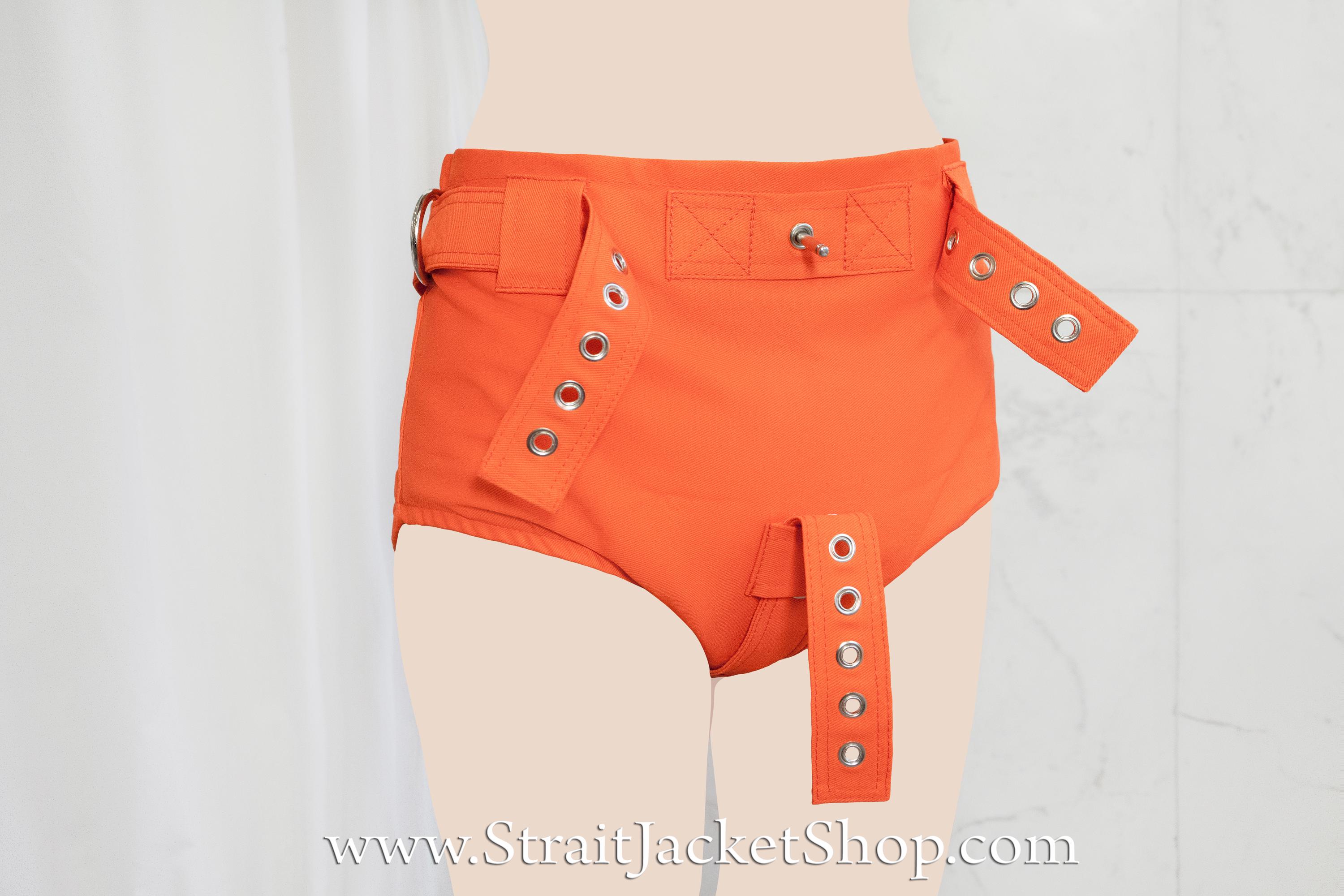 Orange Prison Lockable Diaper Cover Pants - Anti Diaper Removal ...