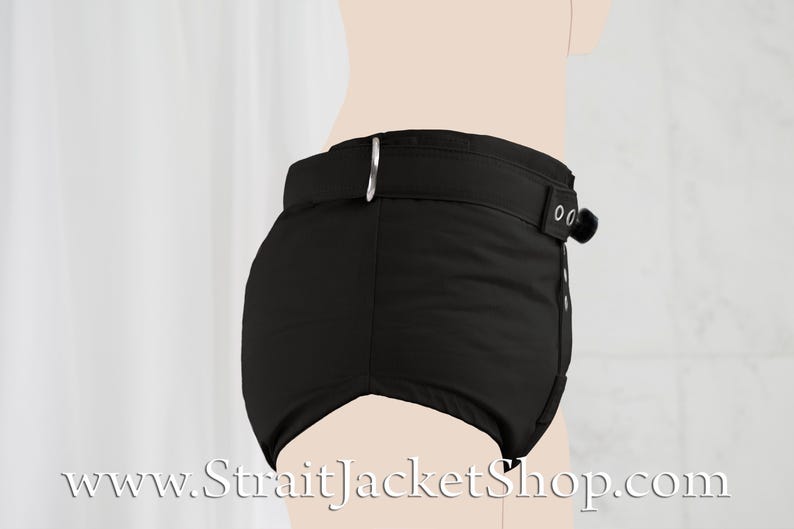 BLACK Lockable Diaper Cover Pants - Anti Diaper Removal / Restraining ...