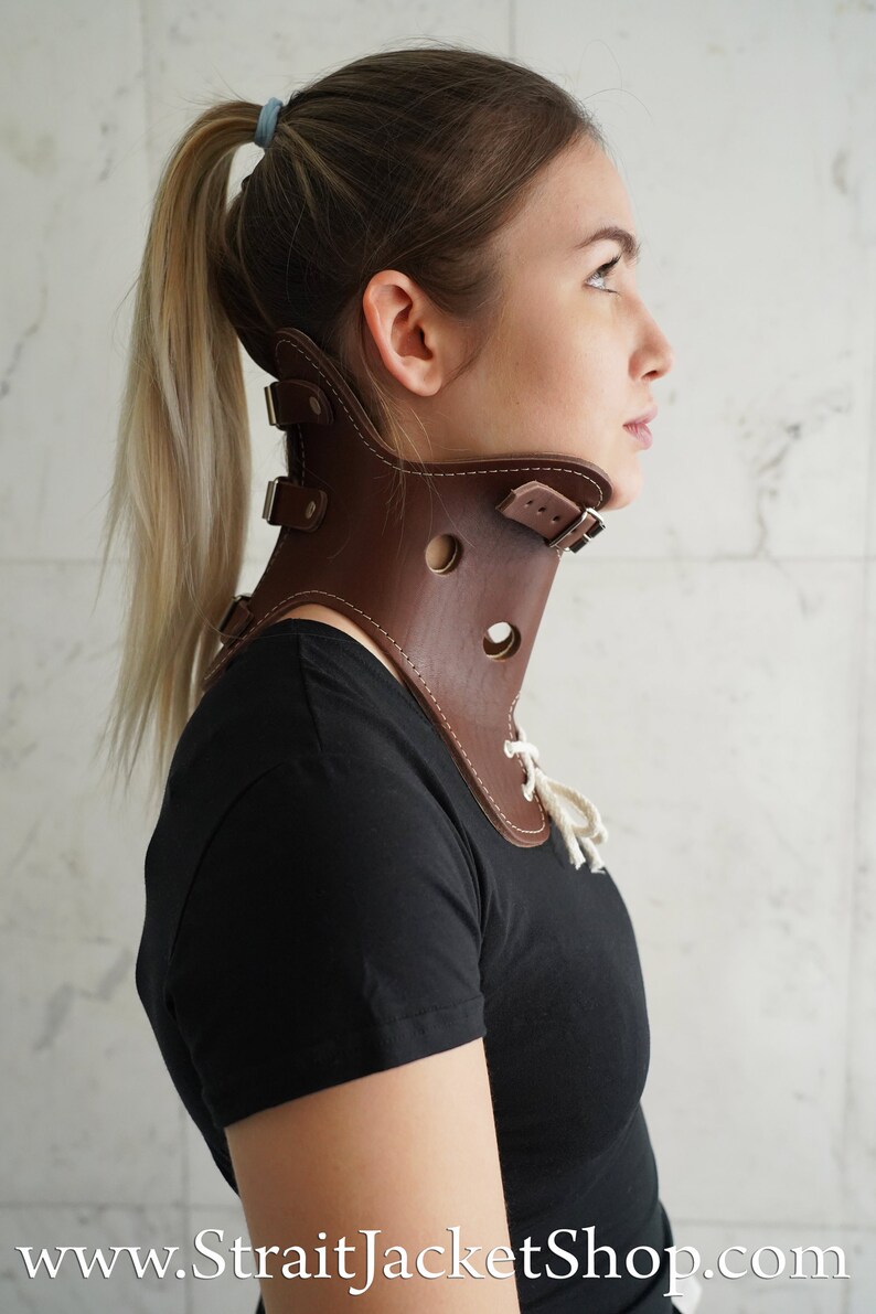 Leather Orthopedic Esque Posture Collar Neck Brace Orthosis Stiff Neck ...