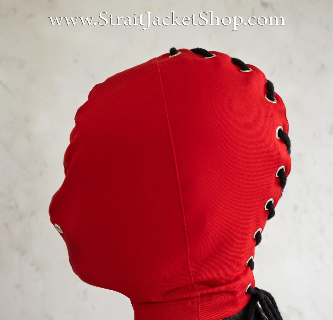Red Bondage / Face Mask Laced or With Zipper / Cotton - Etsy
