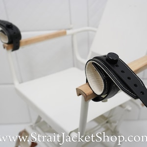 Black Leather Institutional Medical Asylum Restraints Wrist Ankle Cuffs ...