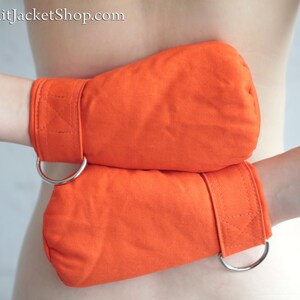 Orange Safety Mittens Bondage Soft Padded Mittens for Inmates and ...