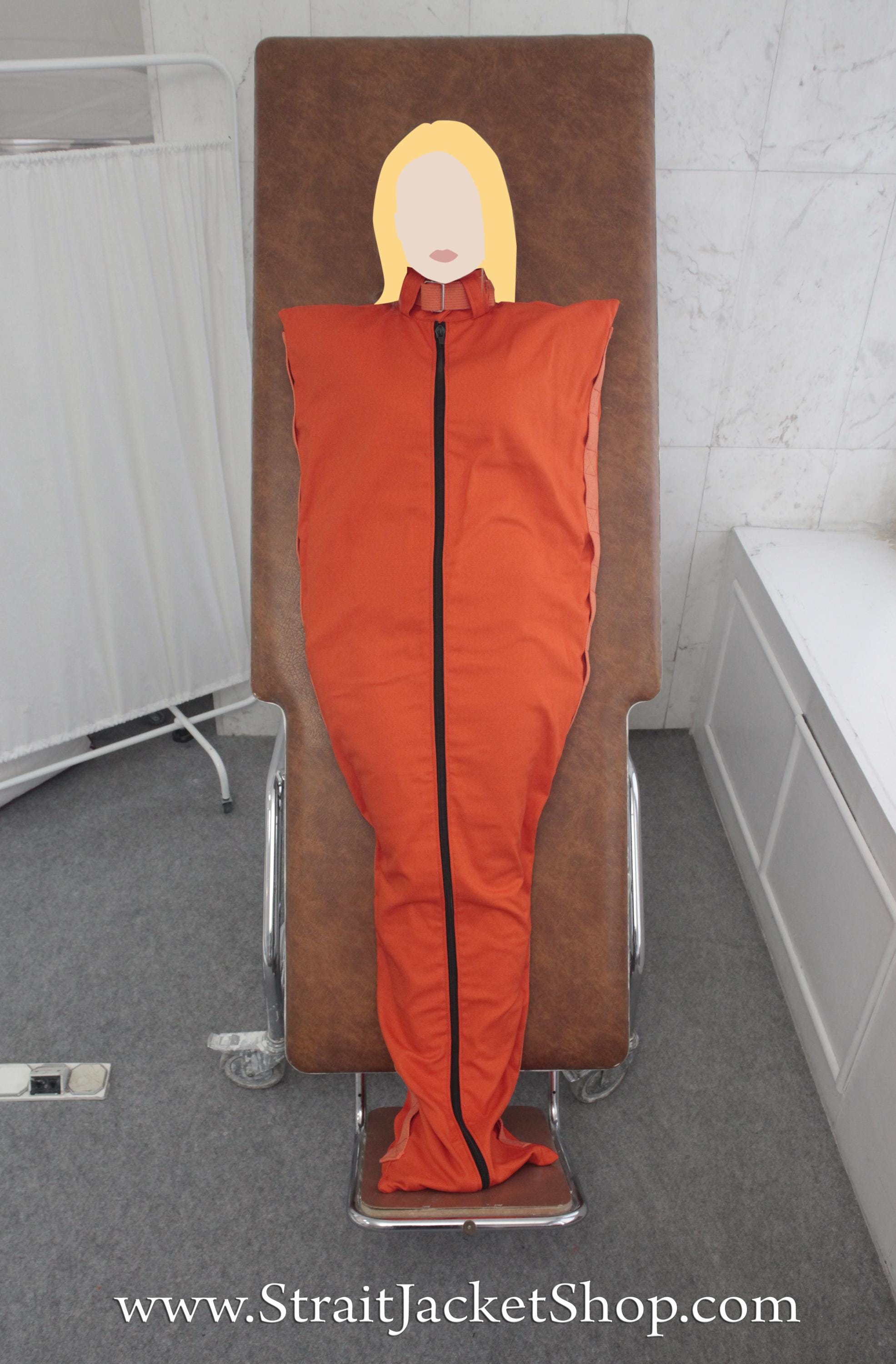 Orange Prison Sleep Sack Bondage Body Bag - Straitjacket Mummification ...